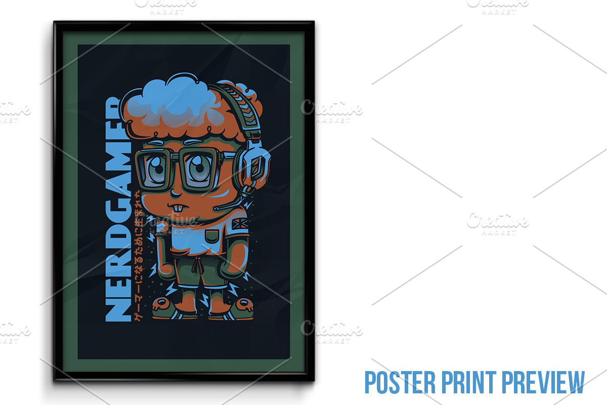 Nerd Gamer Illustration, an Education Illustration by badsyxn