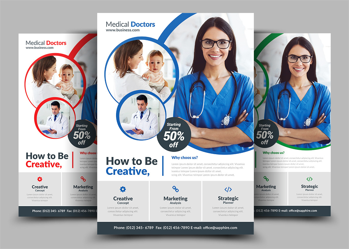 Health & Medical Doctors Flyer, a Flyer Template by AfzaalGraphics