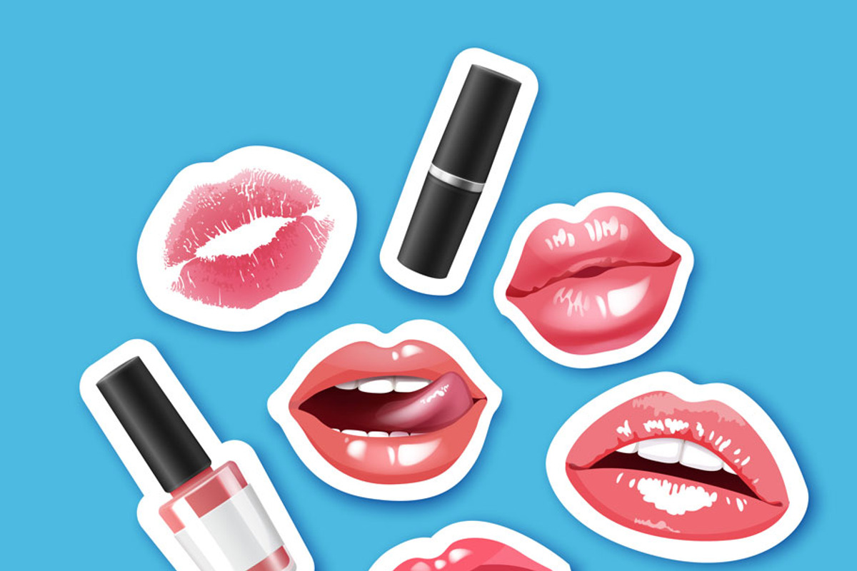 Vector Female Lips, an Illustration by Zonda