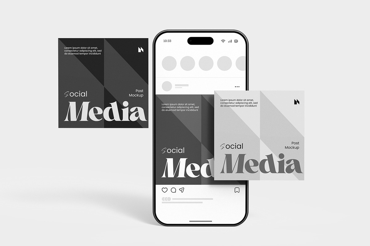 Smartphone Social Media Post Mockup