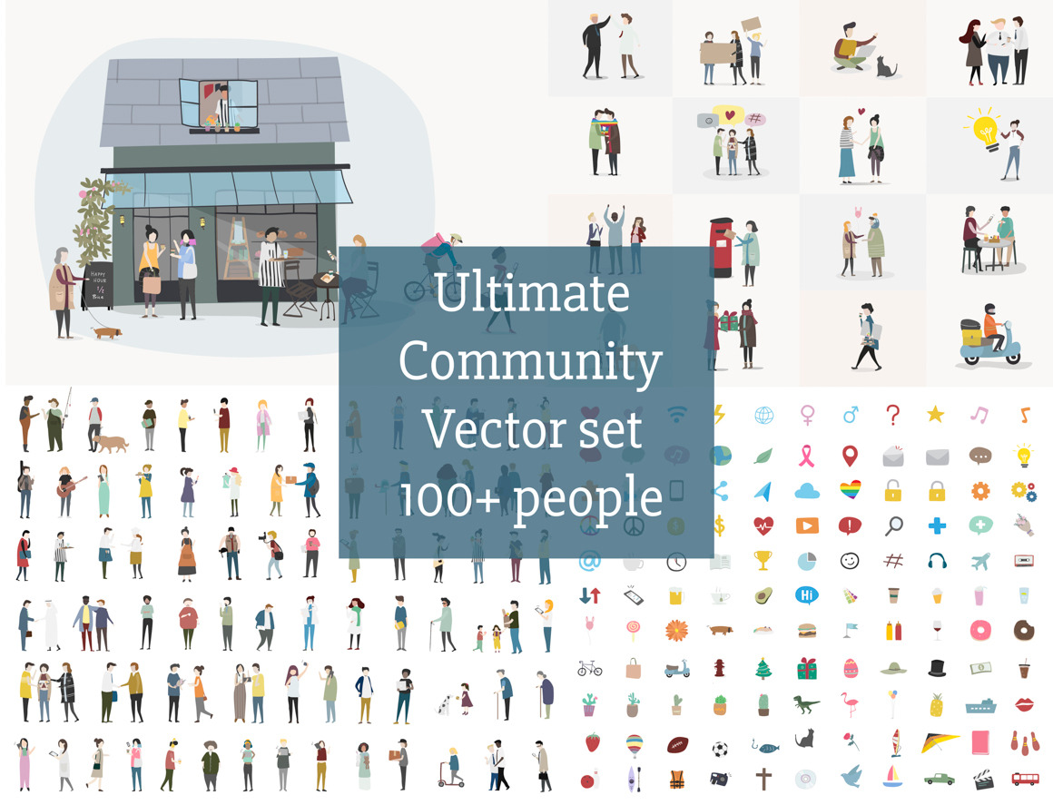 Illustrated people vector set: city, a Person Illustration by rawpixel