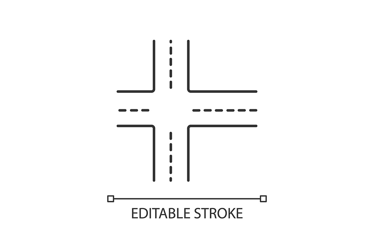 Crossroad pixel perfect linear icon, an Outline Icon by bsd studio ...