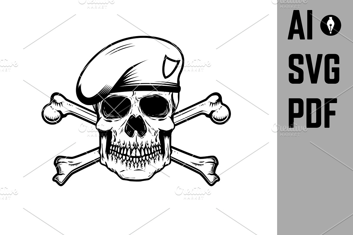 Illustration of soldier skull, an Object Graphic by Vectorhight ...