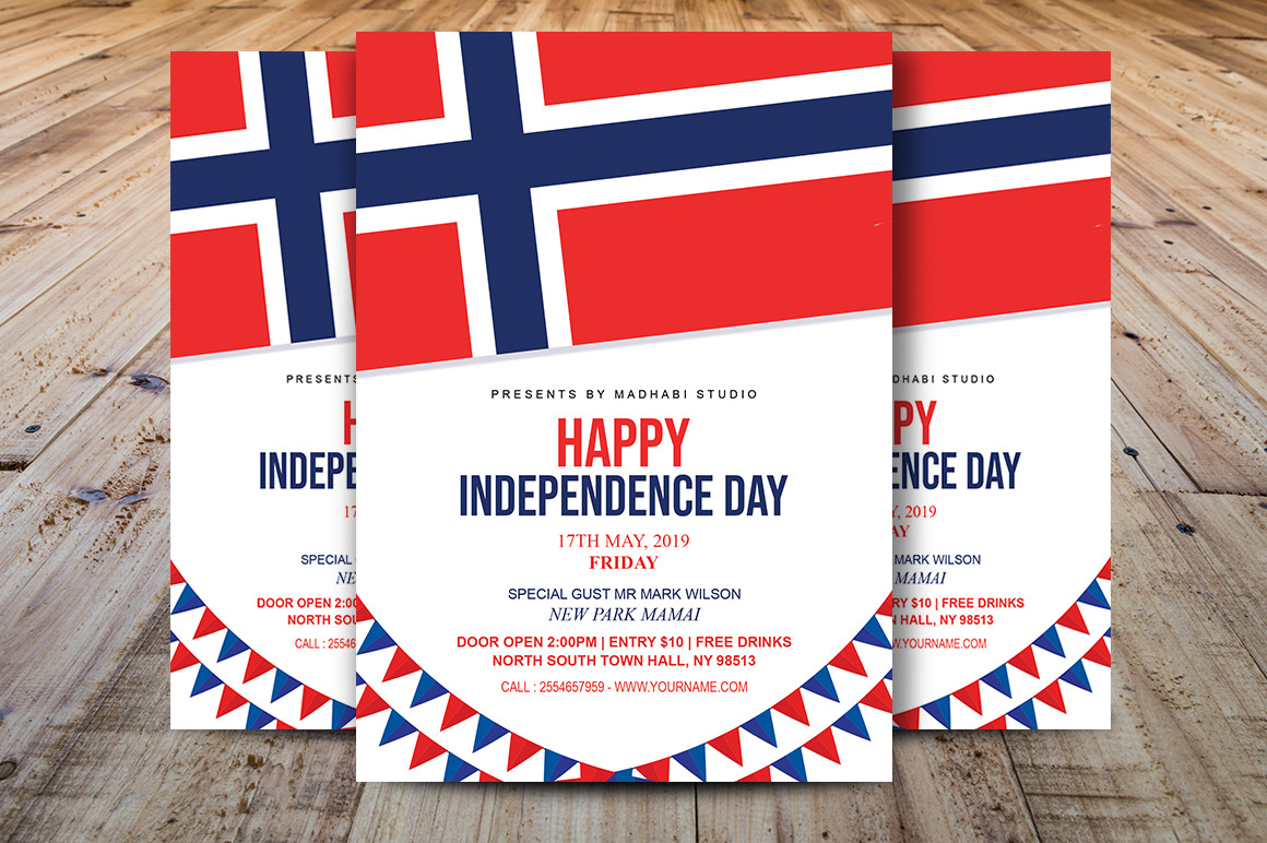 Norway Day Flyer / Invitation, a Flyer Template by Madhabi Studio