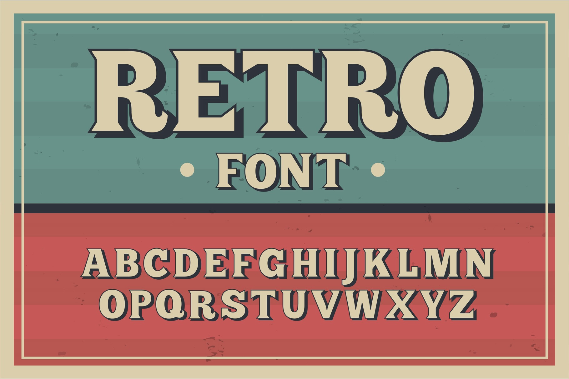 Vector vintage typeface. Retro font, a Decorative Illustration by ...