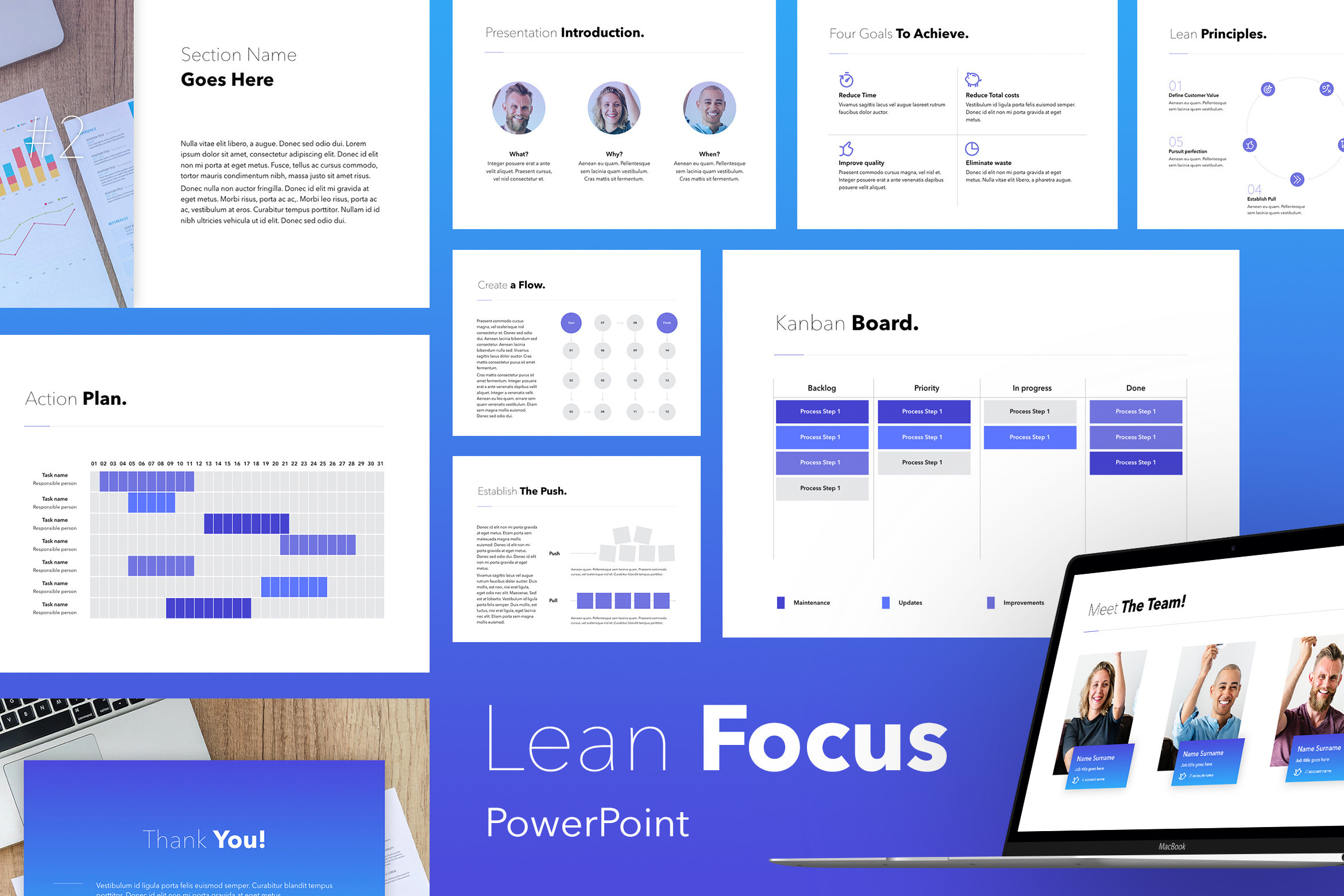 Lean Focus PowerPoint template, a Presentation Template by Jumsoft