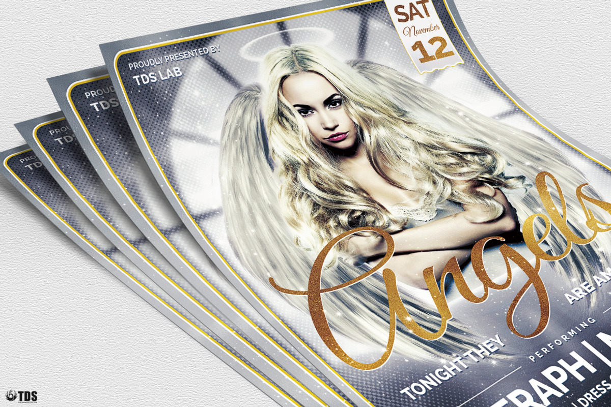 Angels Party Flyer Template V2, a Flyer Template by ThatsDesign Art