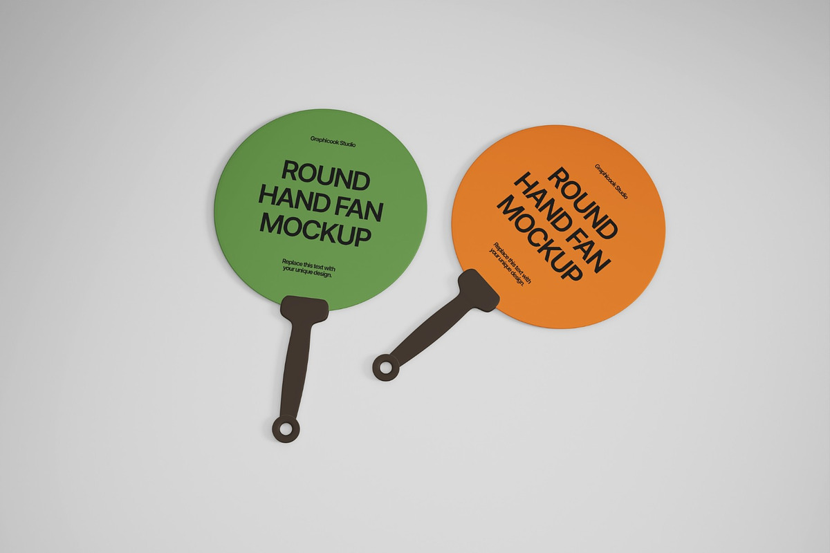 Round Hand Fan Mockup, a Product Mockup by graphicook