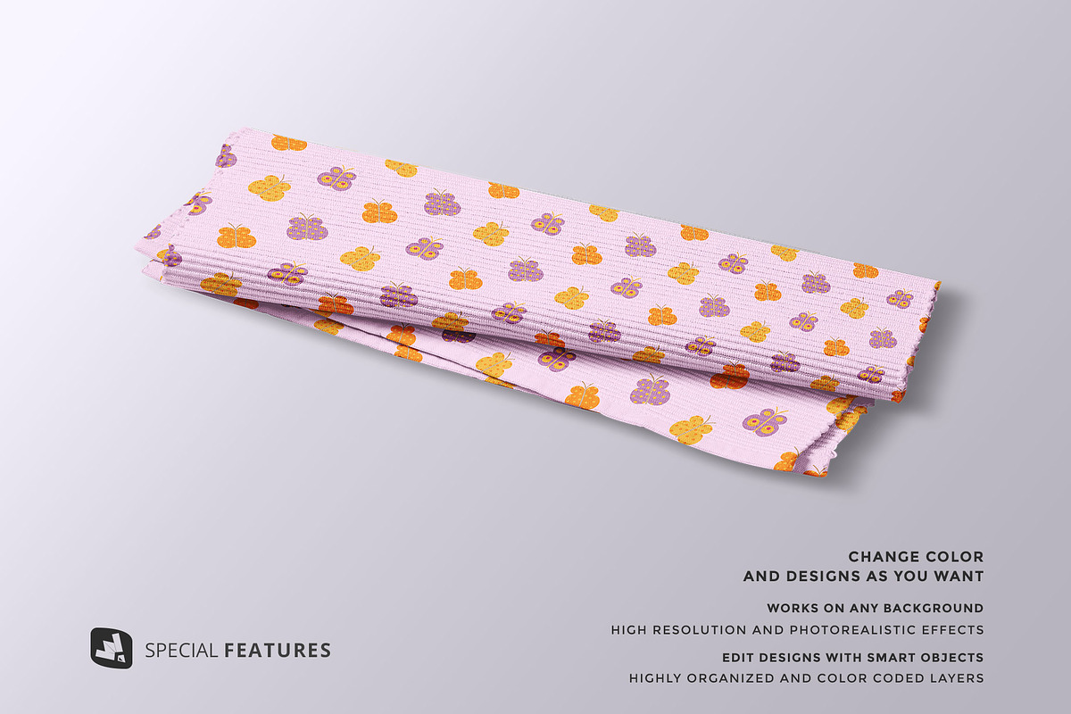 Top View Cloth Table Mat Set Mockup, a Product Mockup by Designertale