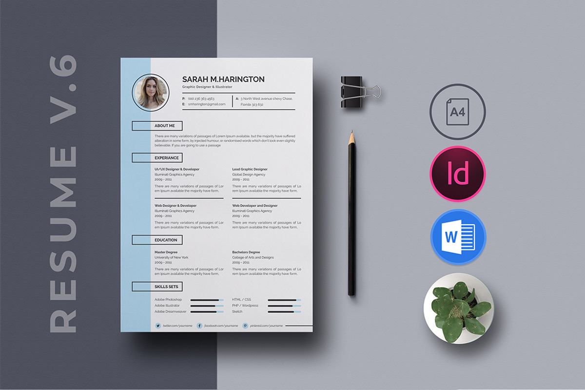 10 in 1 Resume Bundle, a Resume Template by GraphicsEgg