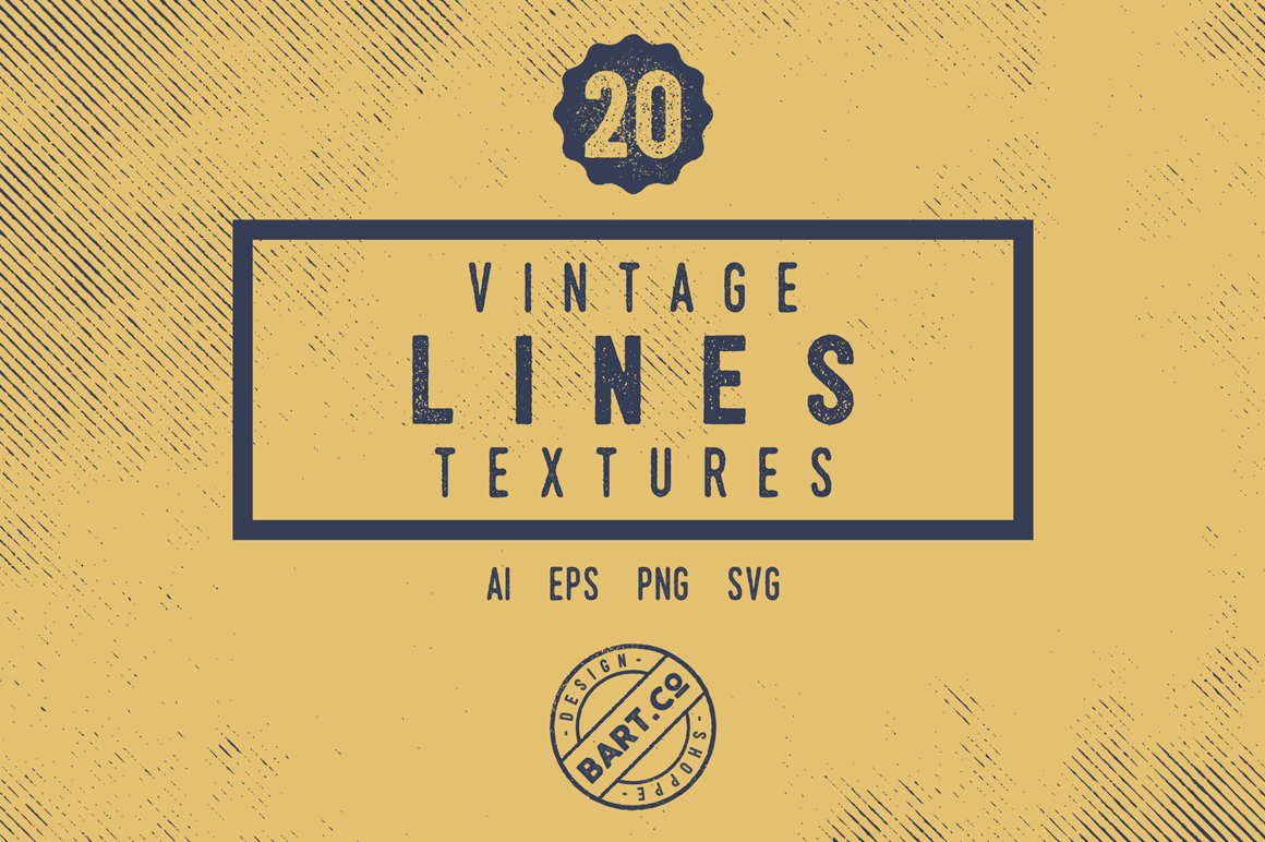 20 Vintage Line Textures, a Texture Graphic by Bart Wesolek