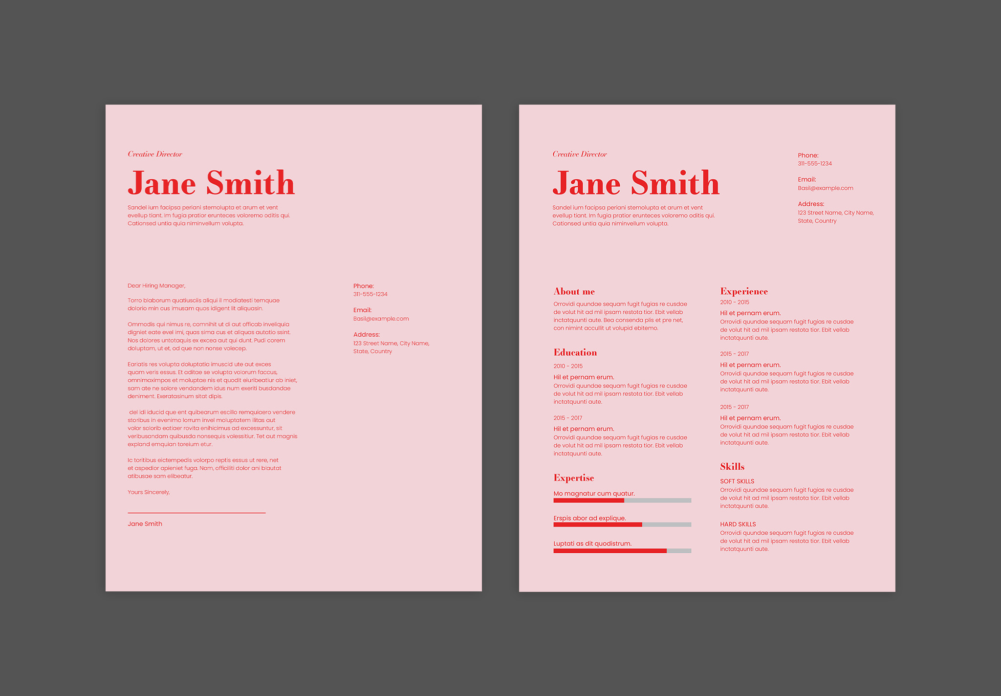 Pink Resume Layout Design, a Resume Template by wavebreak
