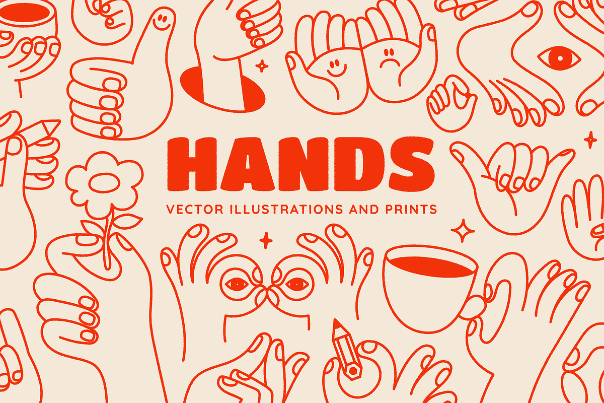 Hands, vector illustrations, an Illustration by venimo