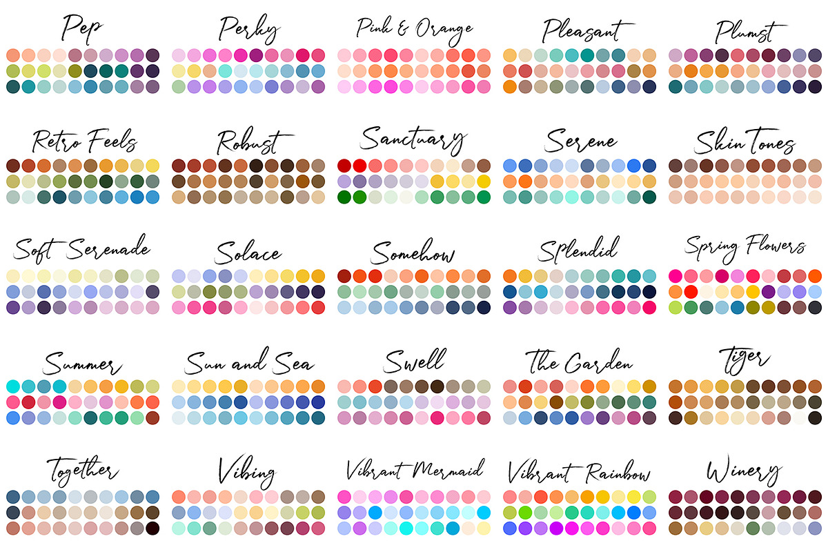 Bundle of 50 Procreate Palettes, a Palette Add-On by Julie Campbell