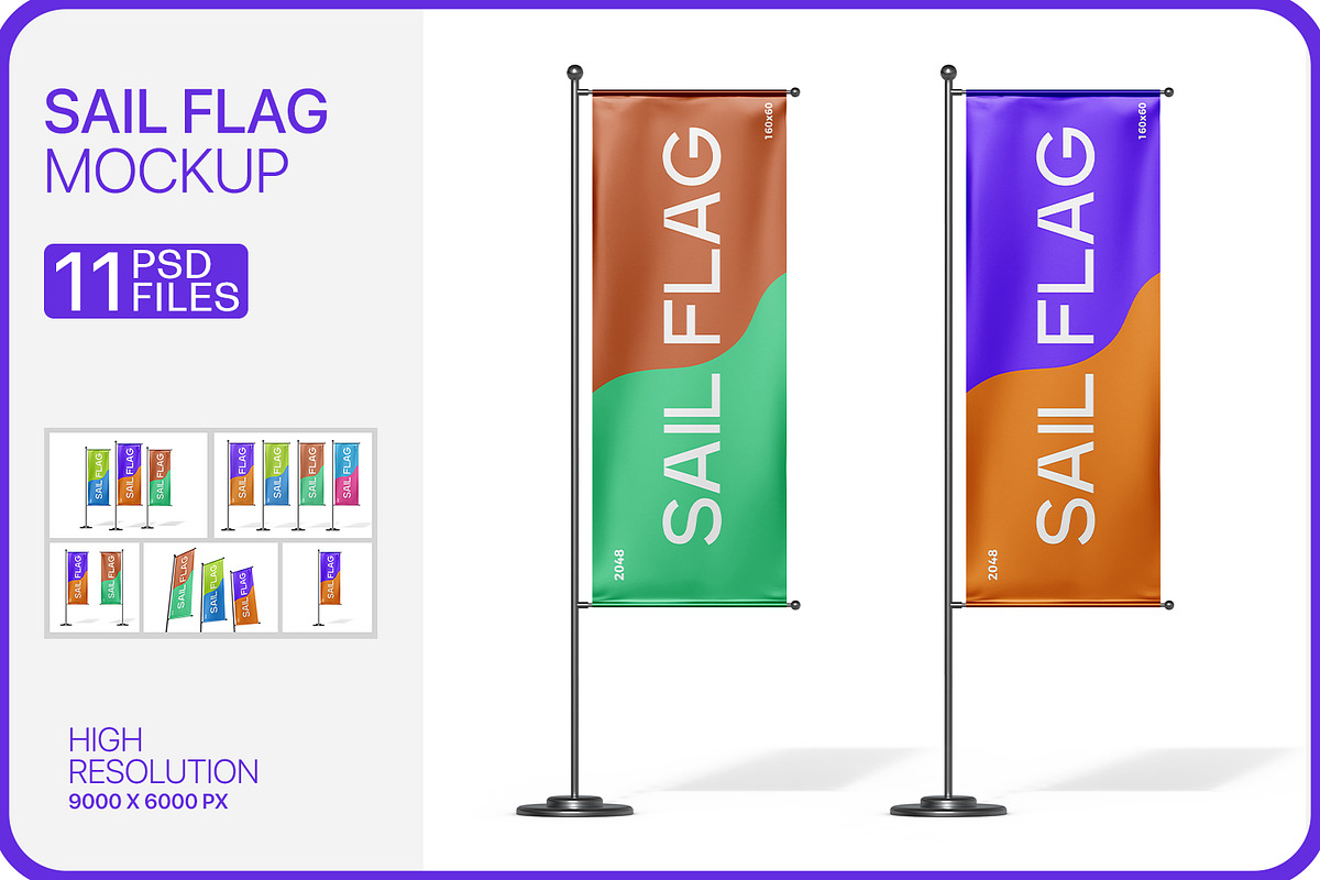Vertical Sail Flag Mockup, an Advertising Mockup by Ram Studio ...