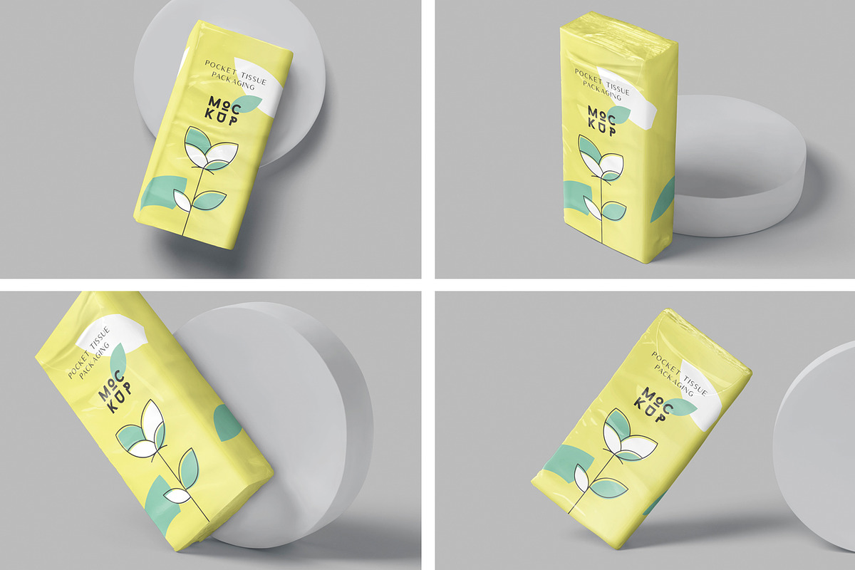 Pocket Tissue Packet Mockups, a Packaging Mockup by DesignNeutrons
