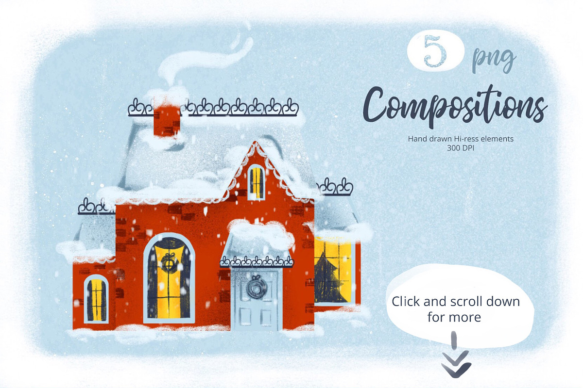 Hand drawn Christmas clipart Set, a Decorative Illustration by Neutral ...