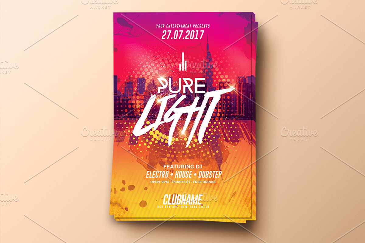 Pure Light Party | Flyer Template, a Flyer Template by Rome B Creation
