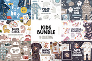 Kids Bundle Cliparts & Patterns, an Illustration by Ejevyaka