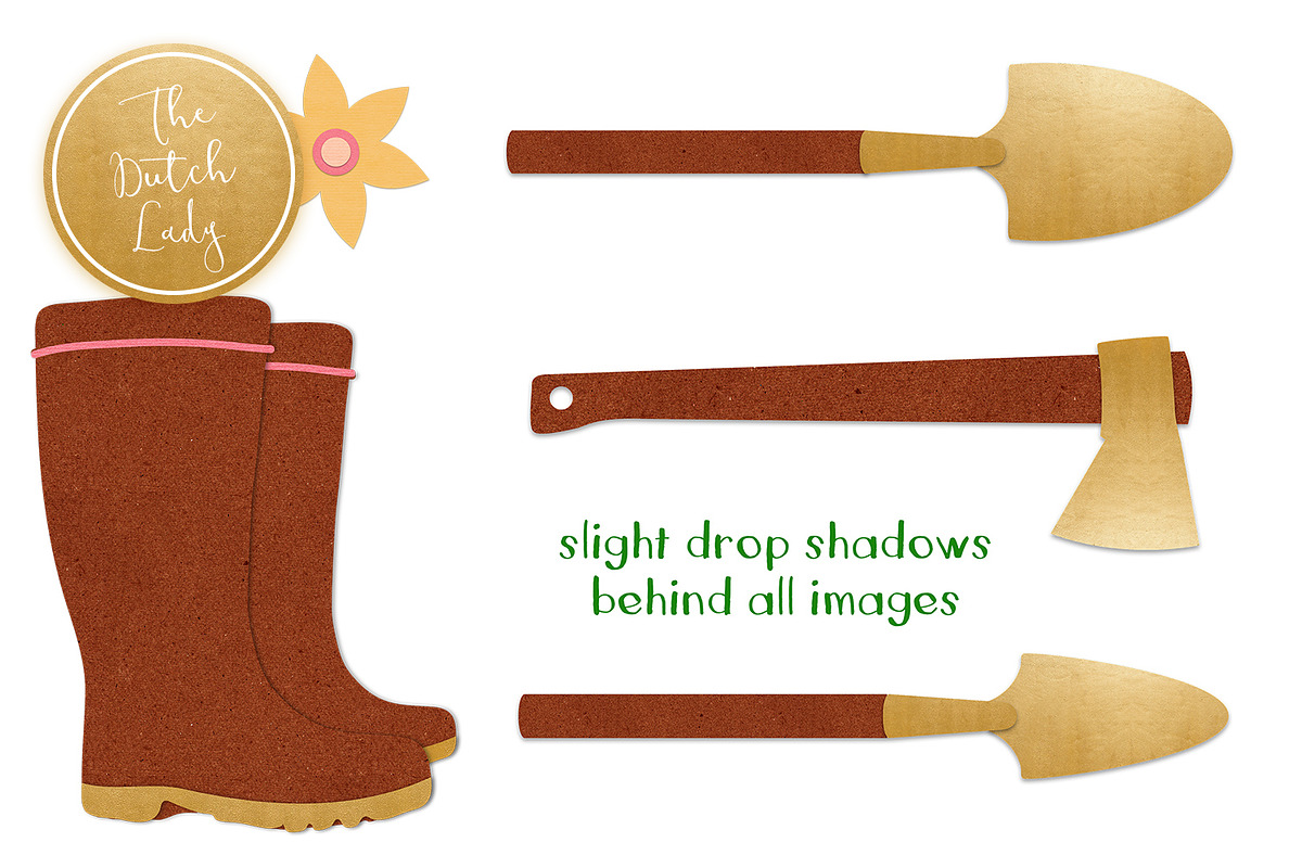 Spring Gardening Tools Clipart Set, an Illustration by The Dutch Lady ...