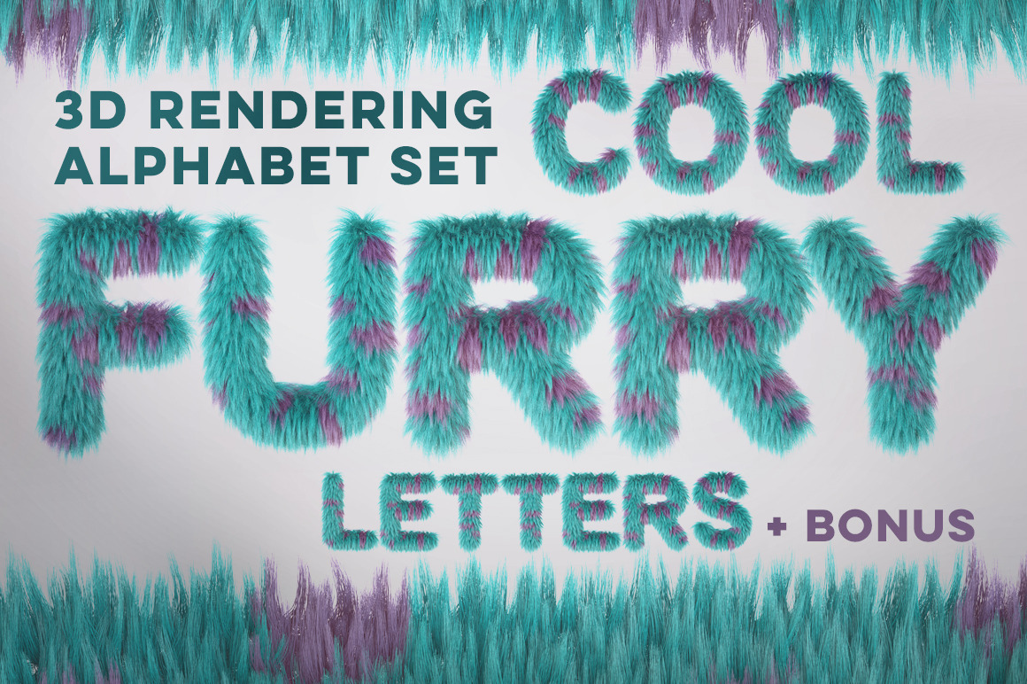 3D Furry Letters Pack, a Graphic by DDD-Sparrow