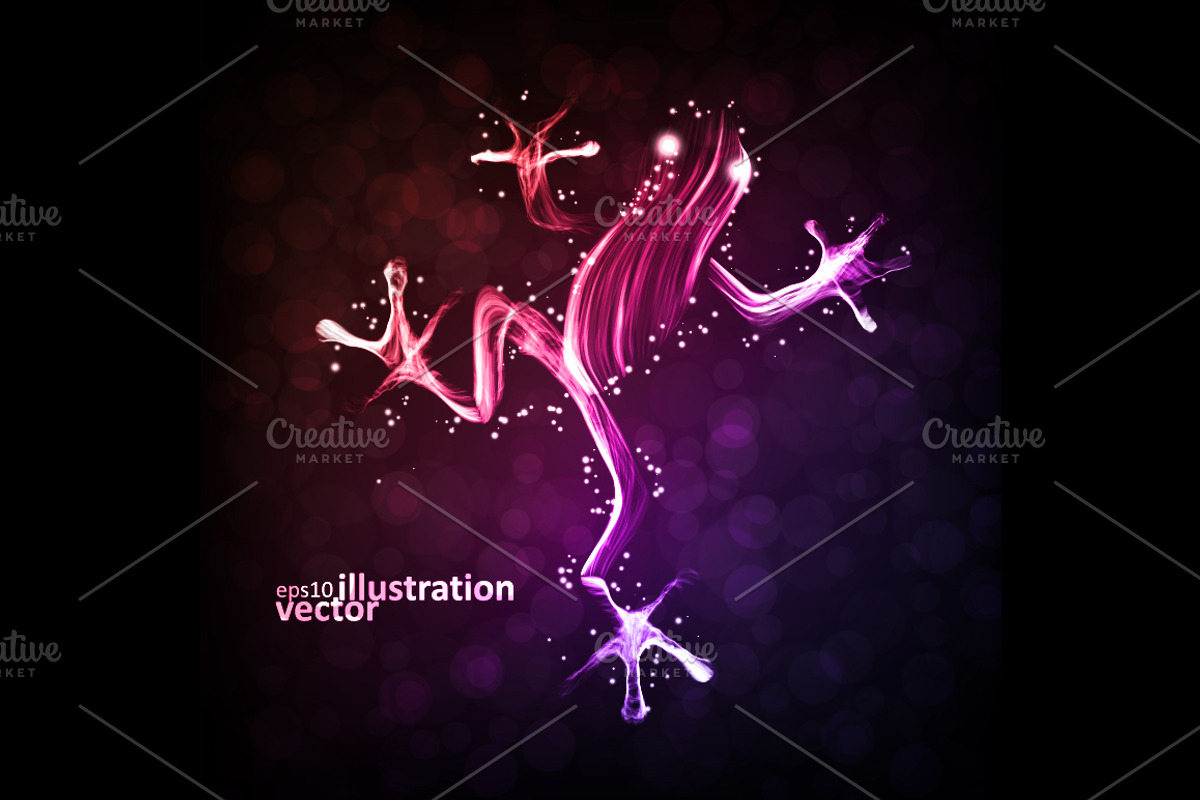 Neon frog, an Animal Illustration by majcot