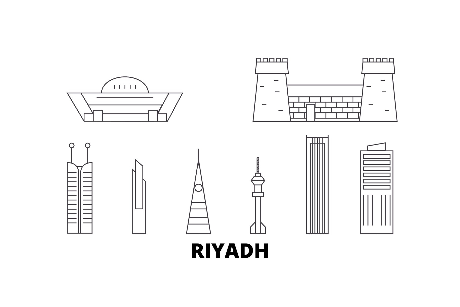 Saudi Arabia, Riyadh line travel, a Work Illustration by urban icon