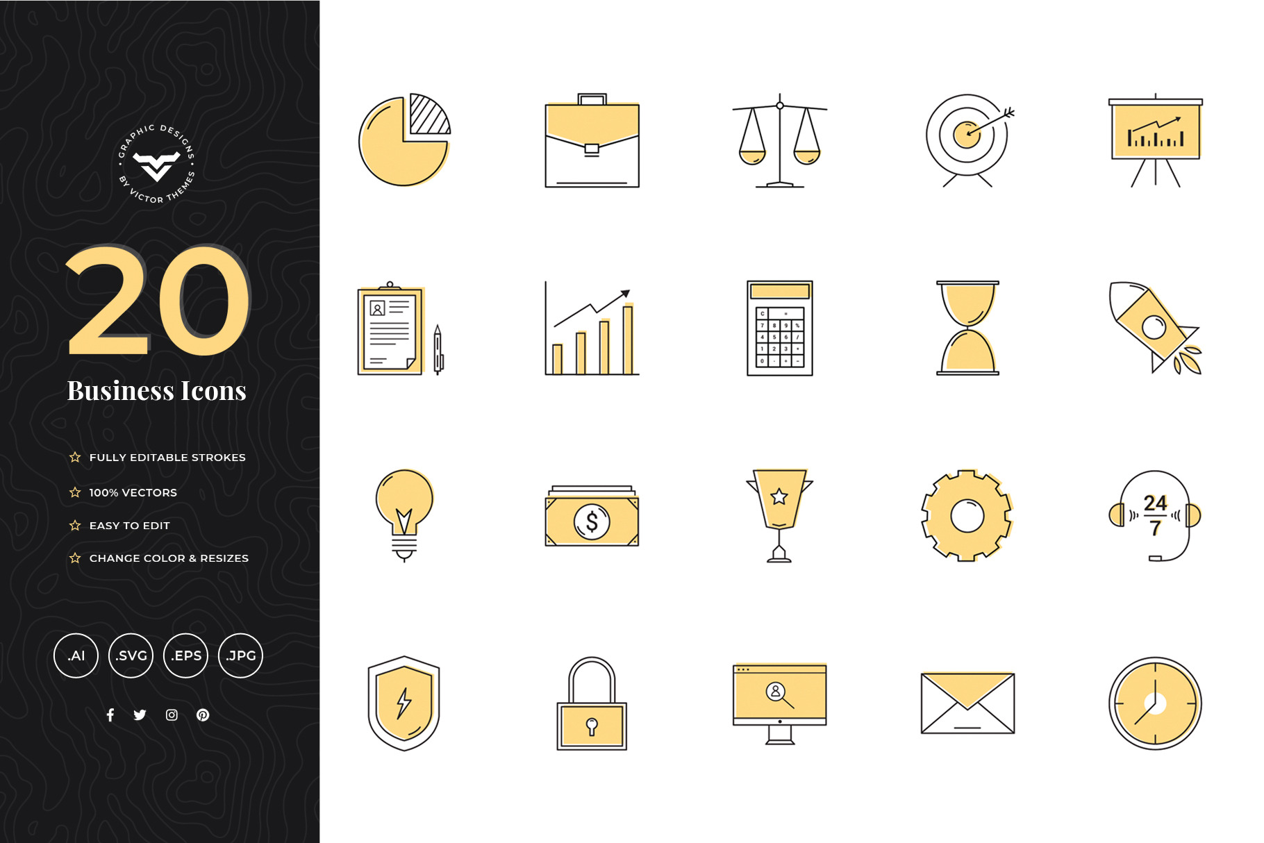 Creative Business Icons, an Icon by VictorThemes | Creative Market