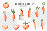 Carrot clipart, Easter clipart, a Food Illustration by Chonnieartwork
