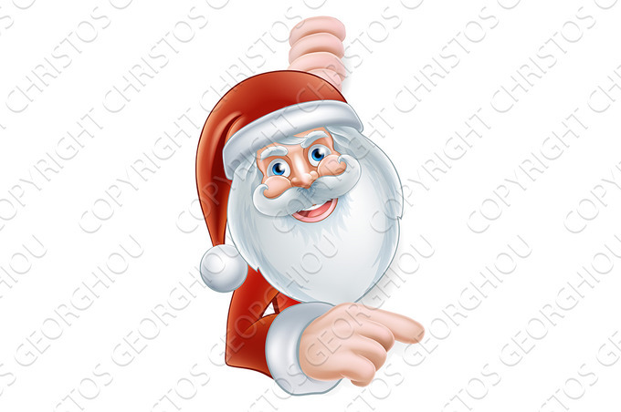 Cartoon Santa Pointing, an Object Graphic by Christos Georghiou
