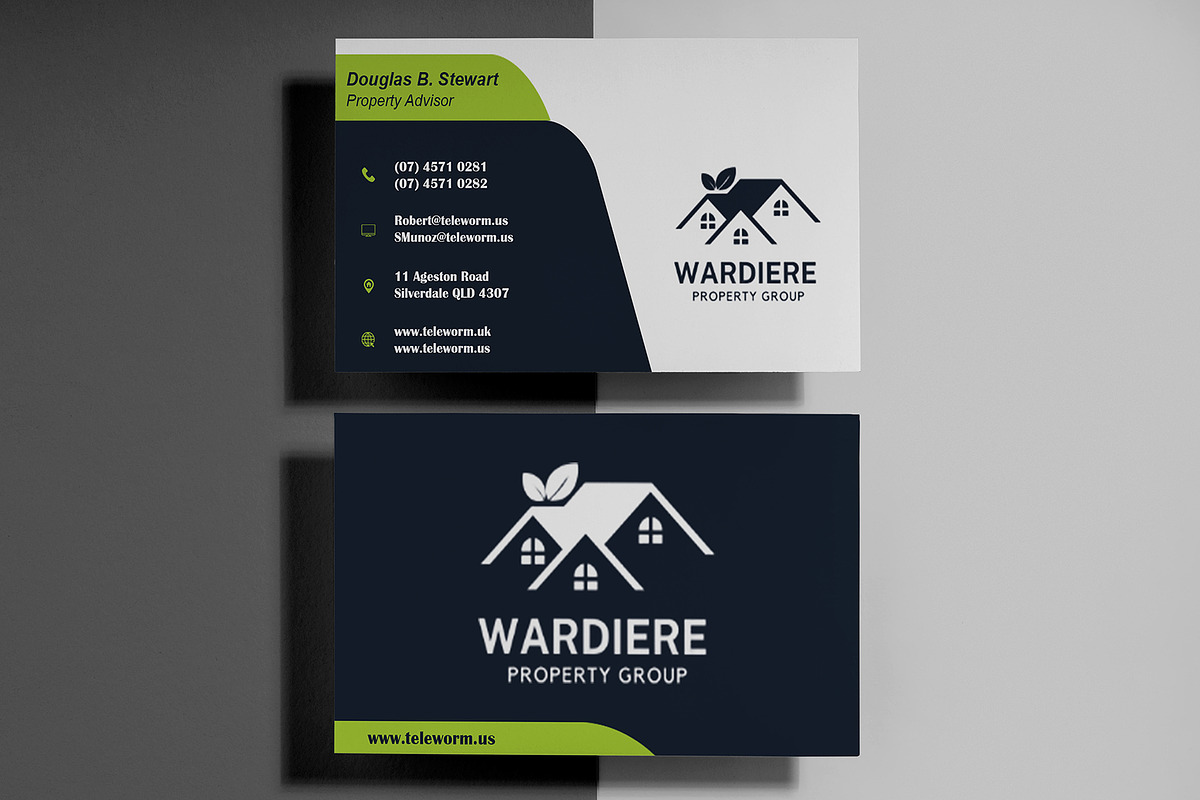 Modern Double Card PSD File