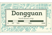 Dongguan China City Map in Retro, a Transportation Illustration by Booblgum
