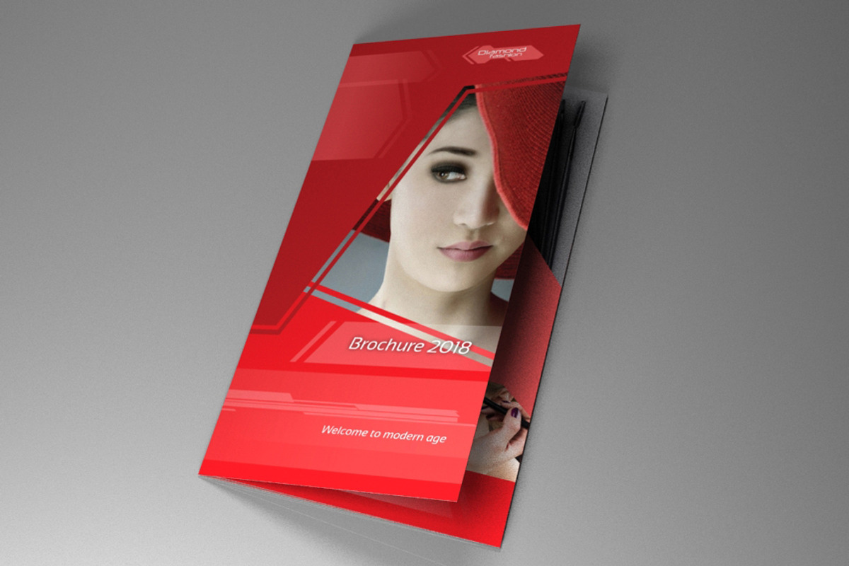 Indesign Brochure A4 red diamond, a Brochure Template by RudanStudio
