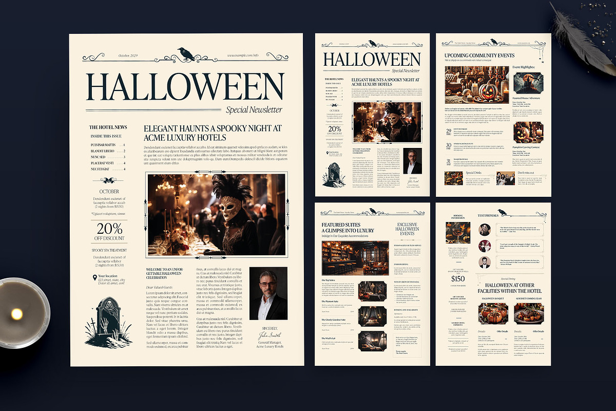 Halloween Newsletter Template, a Brochure Template by BrandPacks