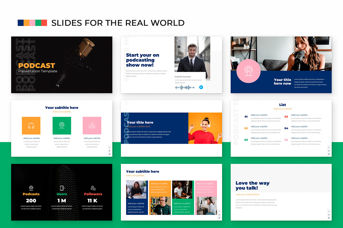 Podcast Powerpoint Template, a Presentation Template by Zacomic Studios