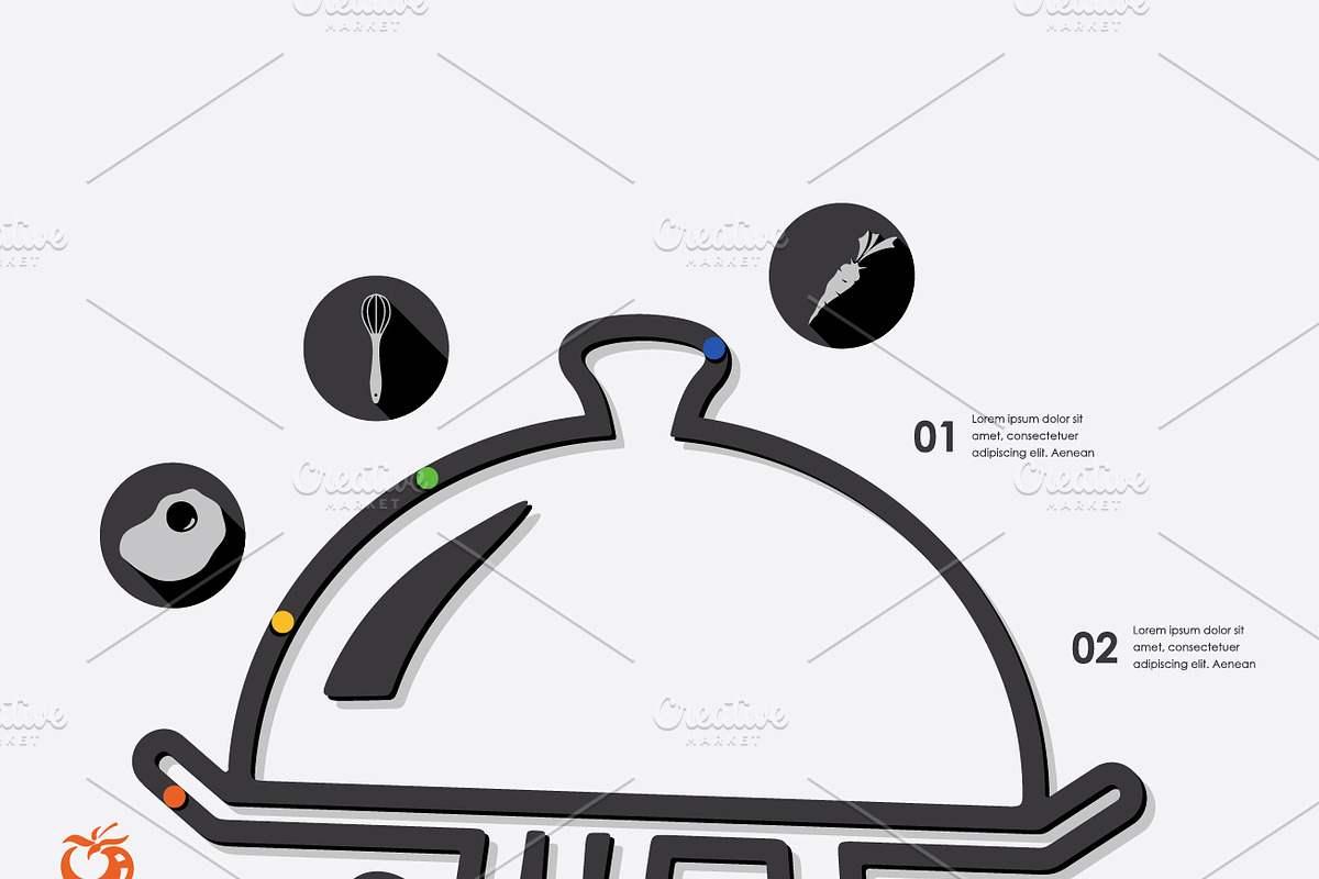 9 restaurant infographics, a Presentation Template by Palau