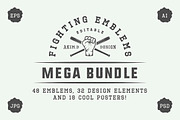 Set of vintage fighting emblems | Branding & Logo Templates ~ Creative ...