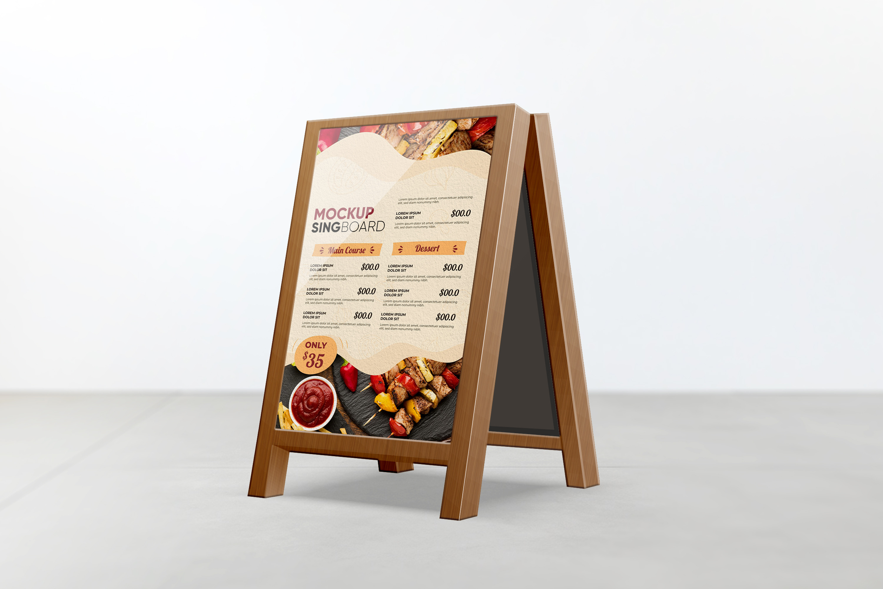 Sidewalk Sign Board Mockup, an Advertising Mockup by Annora Studio