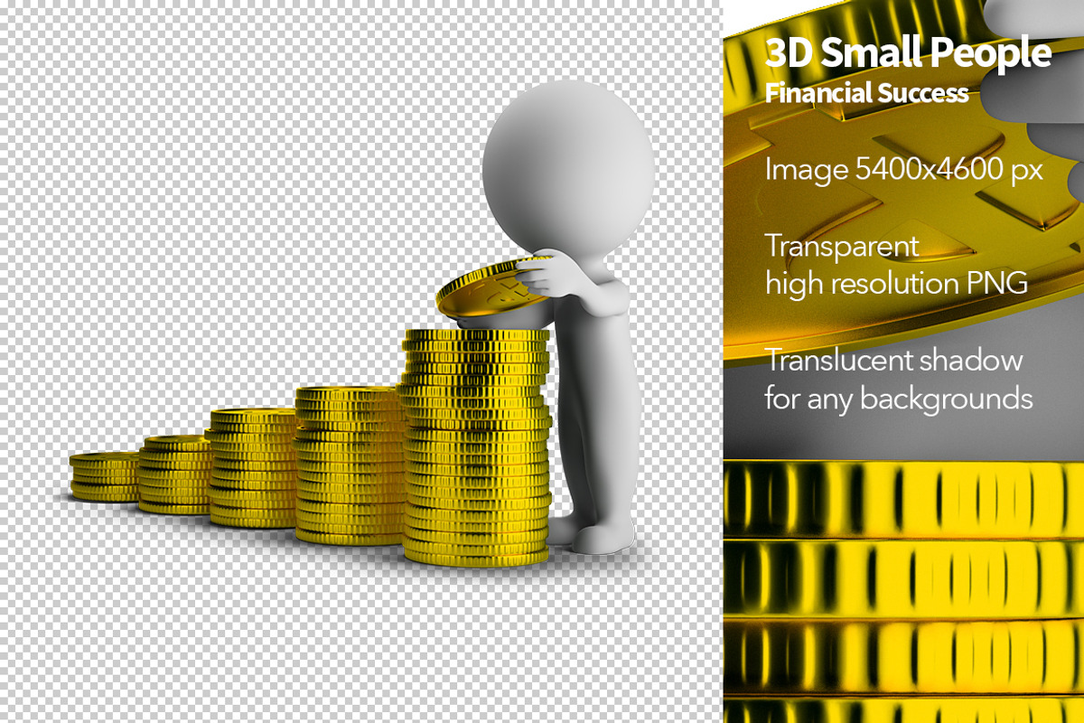 3D Small People - Financial Success, a Finance Illustration by Anatoly ...