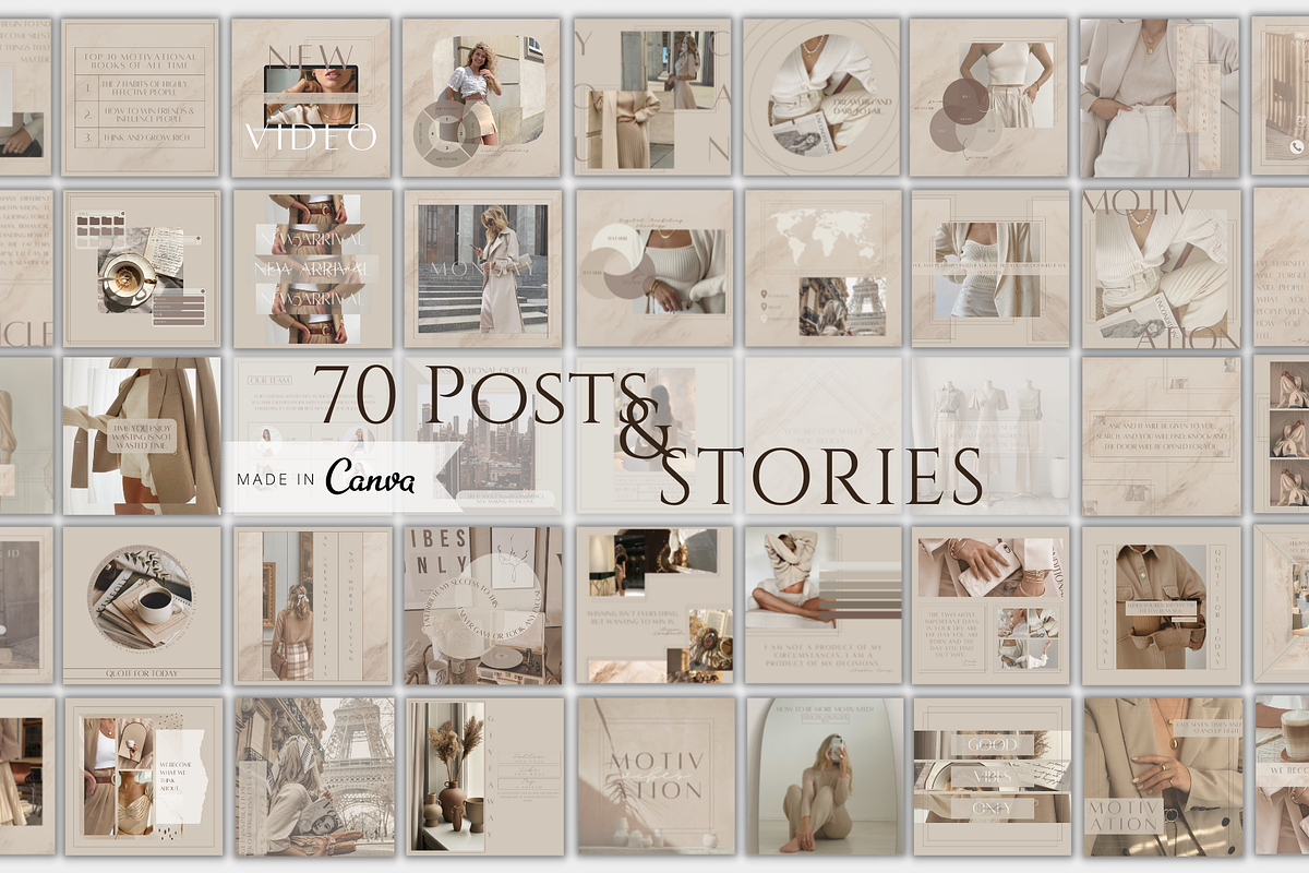 Boho Instagram Canva Template Bundle