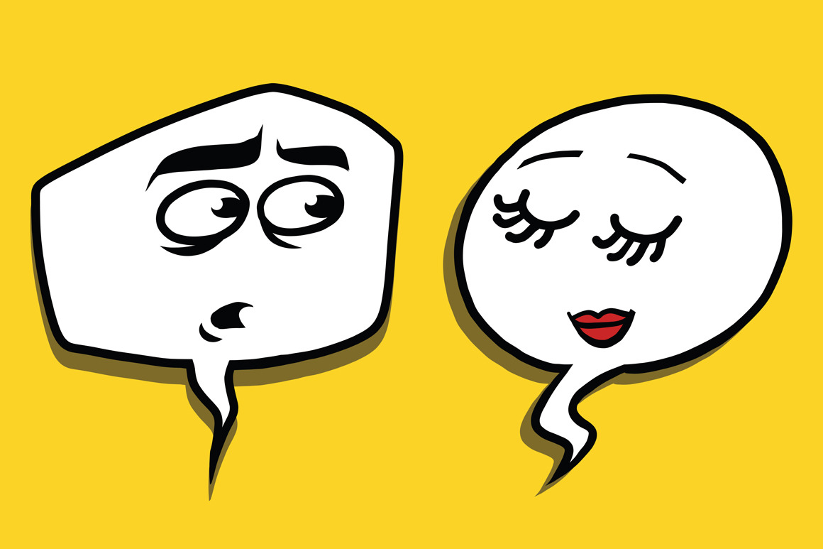 shy modest comic bubble face | People Illustrations ~ Creative Market