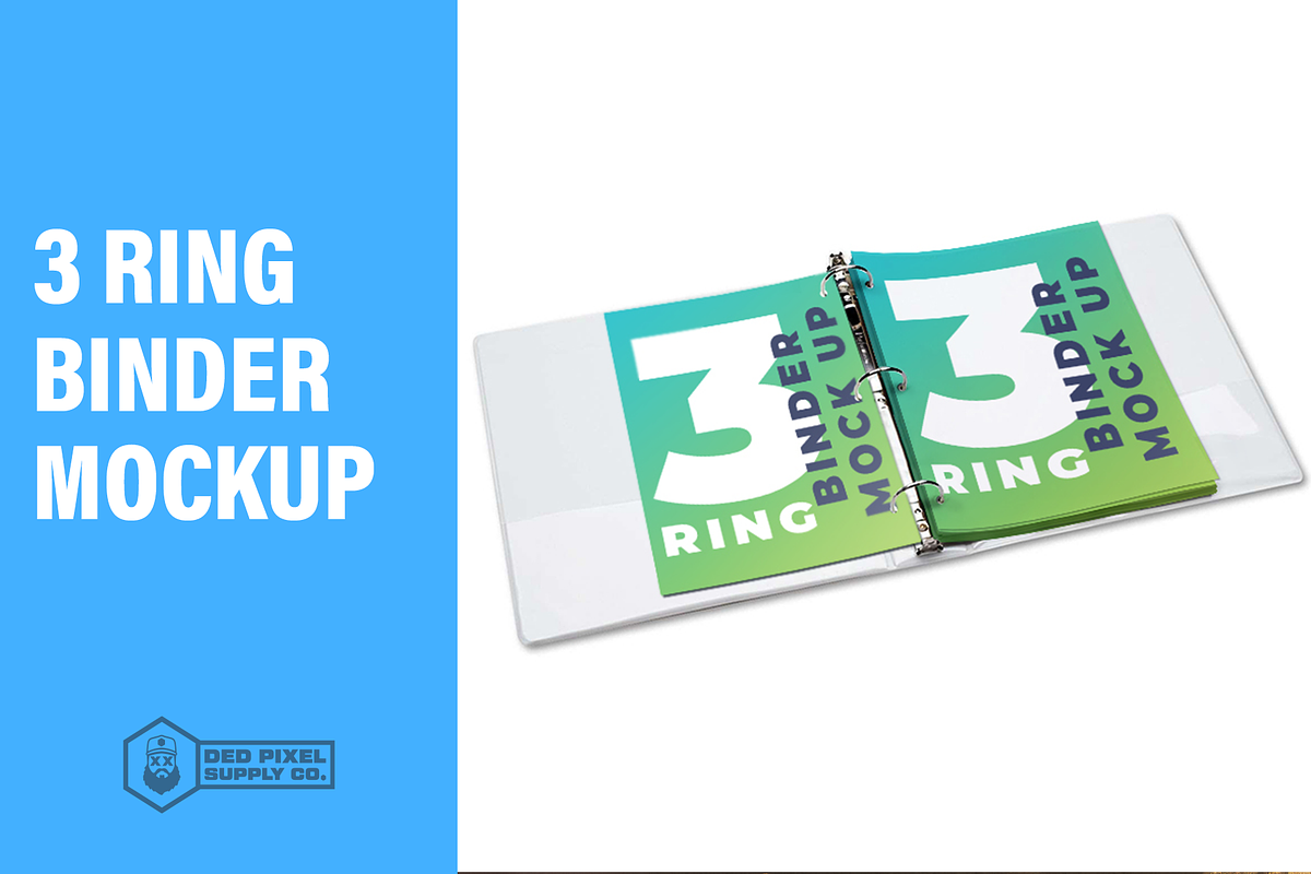 3 Ring Binder Mock UP, a Print Template by dedpixel supply co.