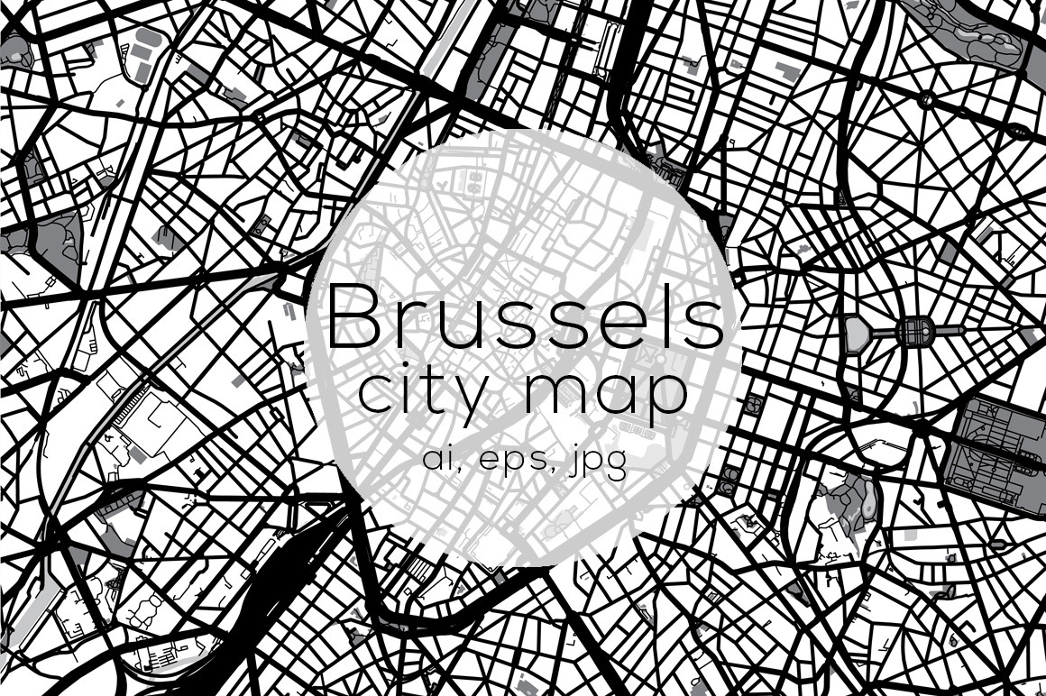 Brussels city map | Transportation Illustrations ~ Creative Market
