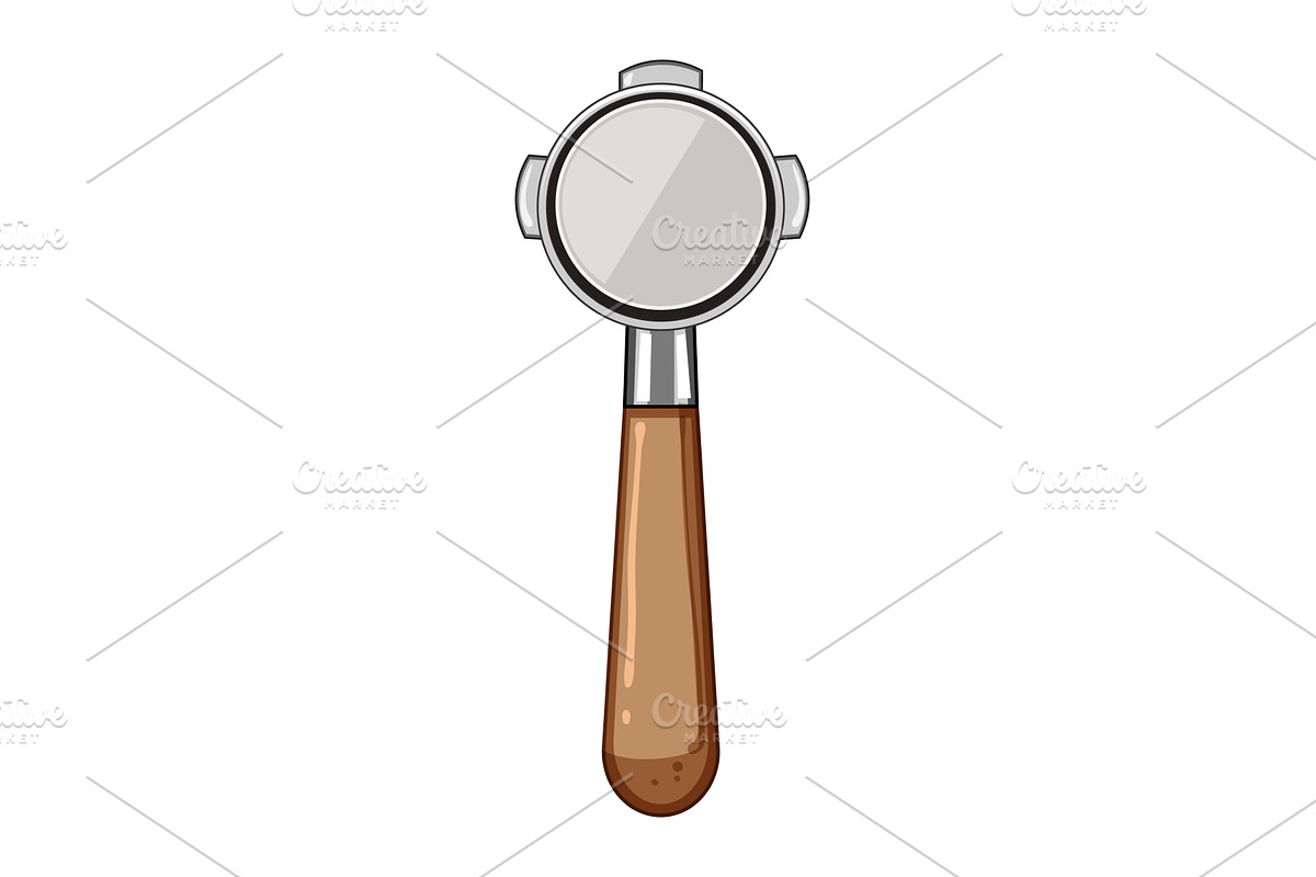 hot portafilter coffee cartoon, an Object Illustration by pikepicture