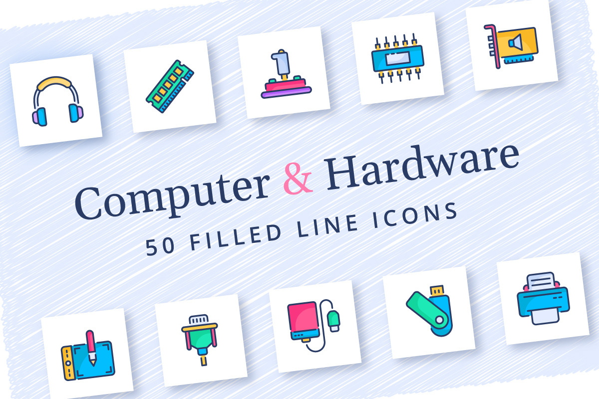 Computer and Hardware, an Outline Icon by vectorstank