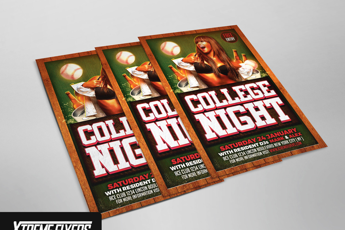 College School Party Flyer, a Flyer Template by XtremeFlyers