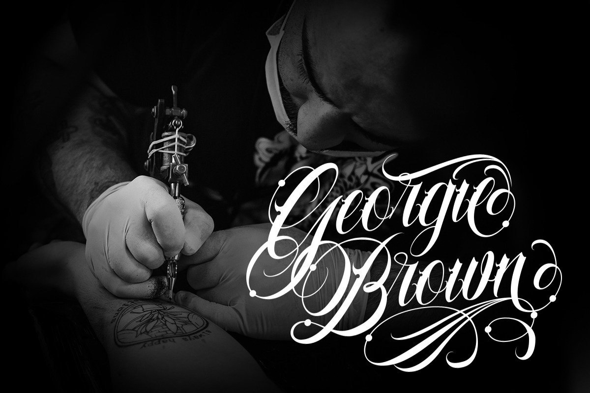 Familia Tattoo Lettering Font, a Script Font by Muntab_Art