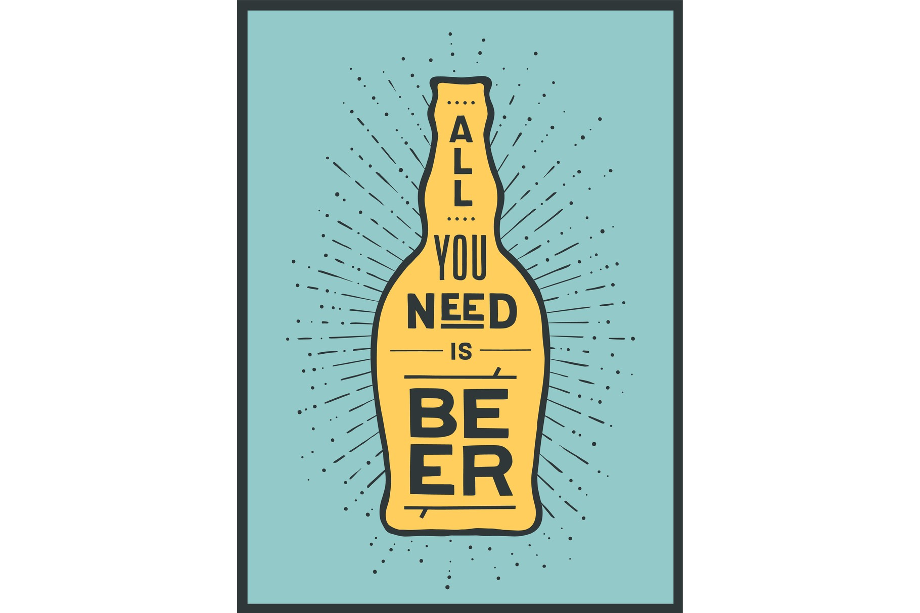 Poster To Beer Or Not To Beer, a Food Illustration by Foxys Graphic