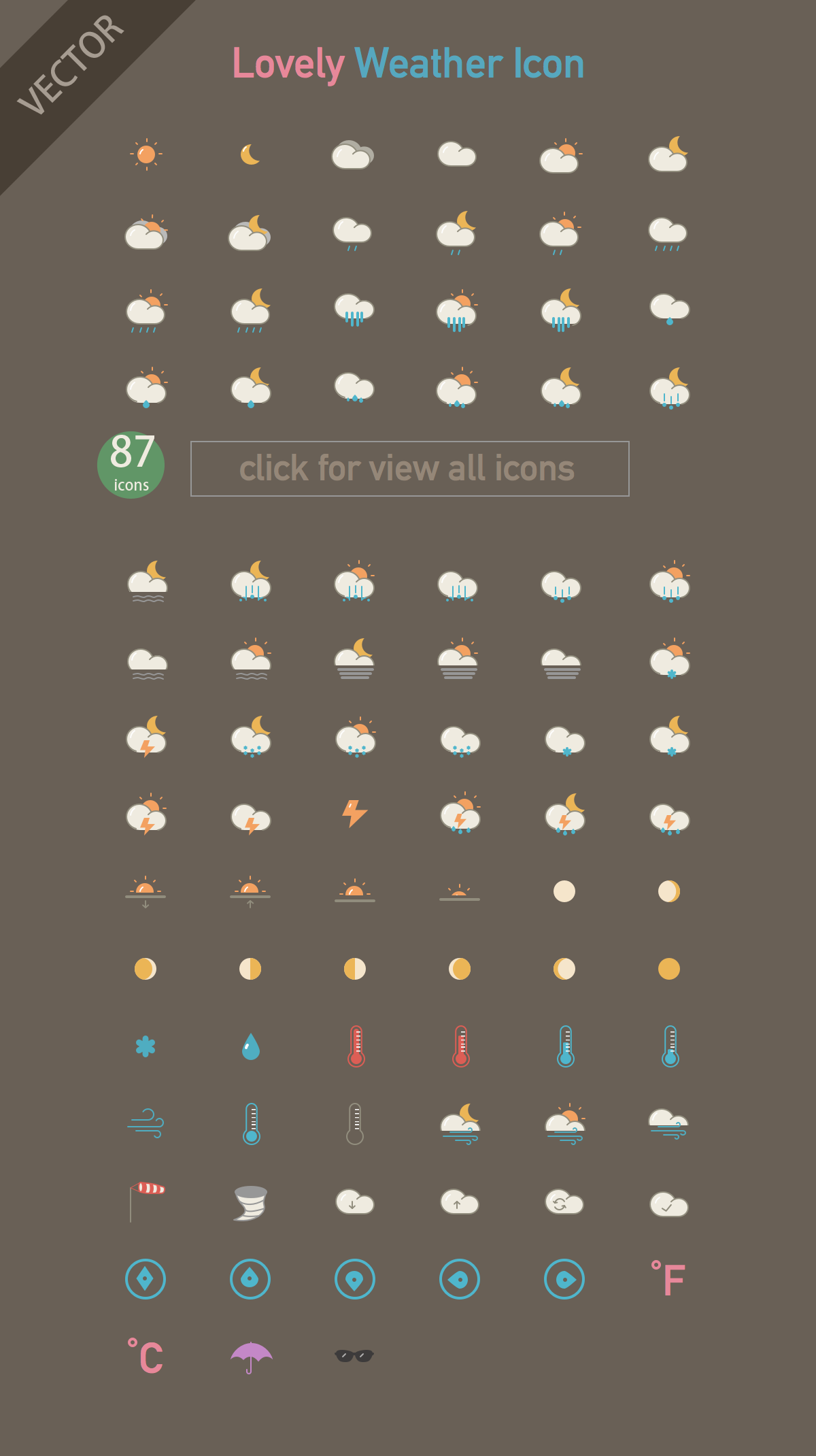 Vector Lovely Weather Icons