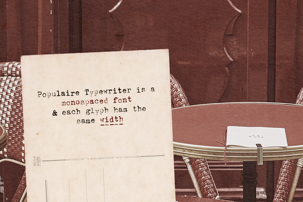 Populaire Typewriter Font & Extras, a Serif Font by Ana's Fonts